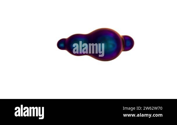 Pearlescent and iridescent metaball bubble blob abstract. Lava lamp effect. White background ...