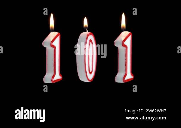 Candle with the number 101 rotates on a white background Stock Video ...