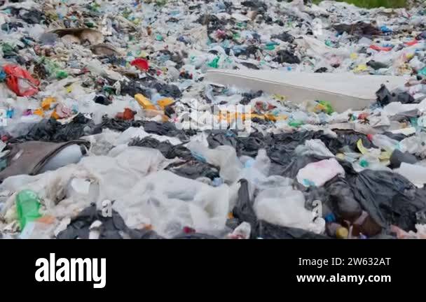 Garbage platform with plastic waste. The concept of environmental ...
