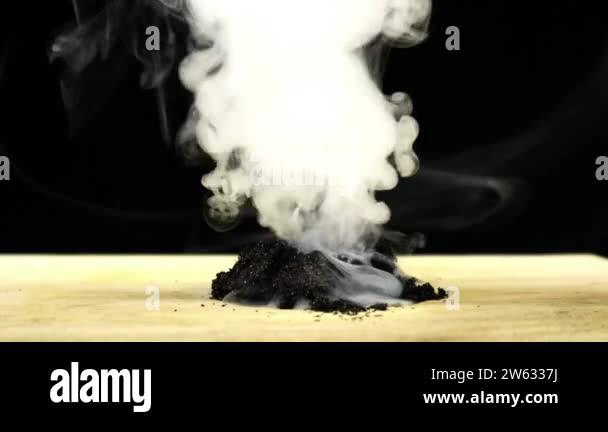Chemical Experiment Dripping Glycerin Onto Potassium Permanganate