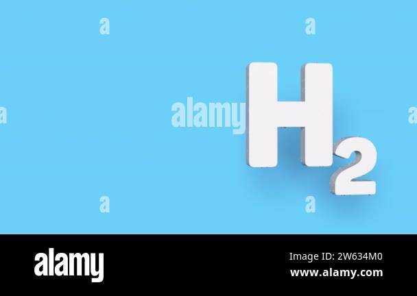 Hydrogen symbol wobble and emit bubbles. Green hydrogen electrolysis ...