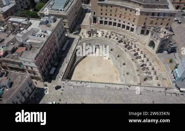 Lecce,Puglia,Italy Beautiful panoramic aerial 4K video from flying ...
