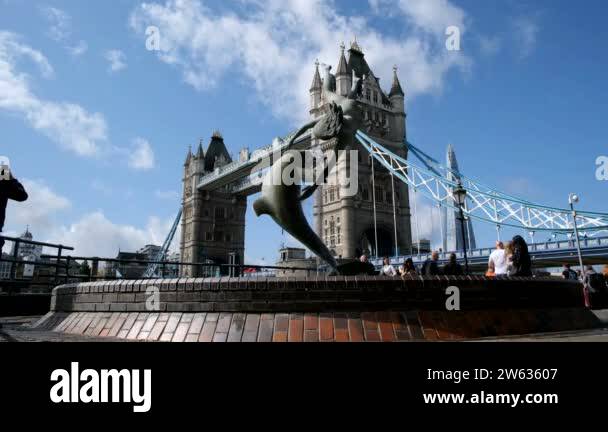 London tower bridge blue sky dolphin Stock Videos & Footage - HD and 4K ...