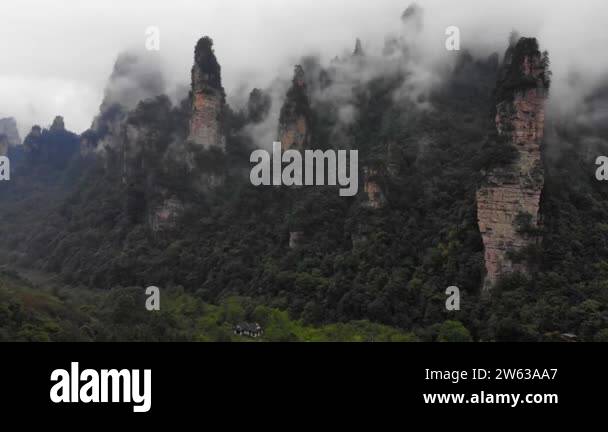 Beautiful aerial view flying a drone of ten miles natural gallery in a ...