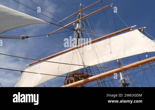 Square rigged barquentine sailing ship Stock Videos & Footage - HD and ...