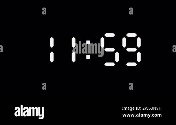 3D clock digital countdown counting 15 to 0 second on futuristic black background.4K 3D ...