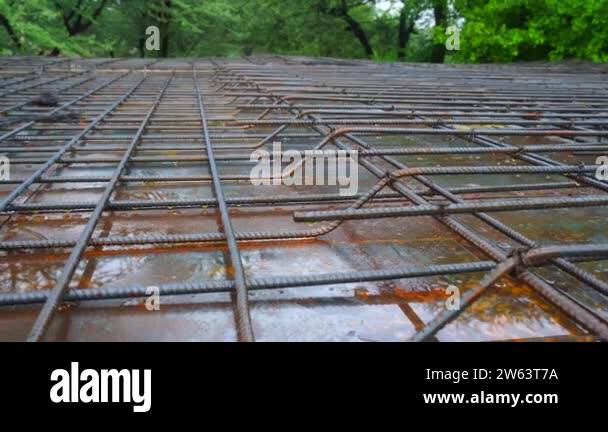 Reinforcement of concrete work. Rebar steel bars, reinforcement ...