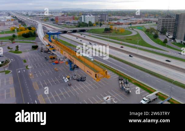 Montreal, Canada - OCTOBER 11, 2021: Construction site of the new ...