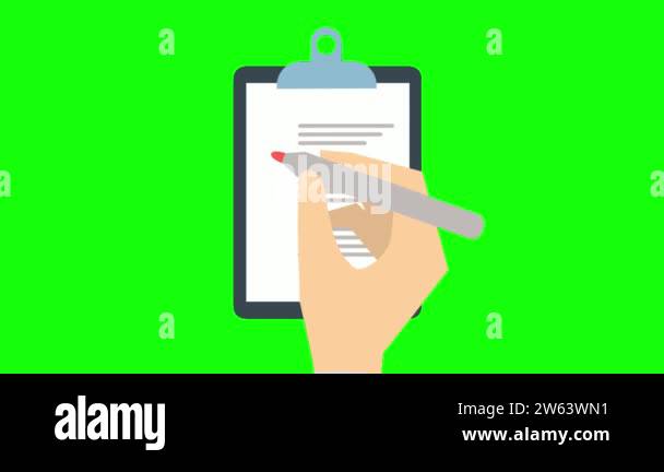 Check List hand writing vector animation. concept of survey, online ...