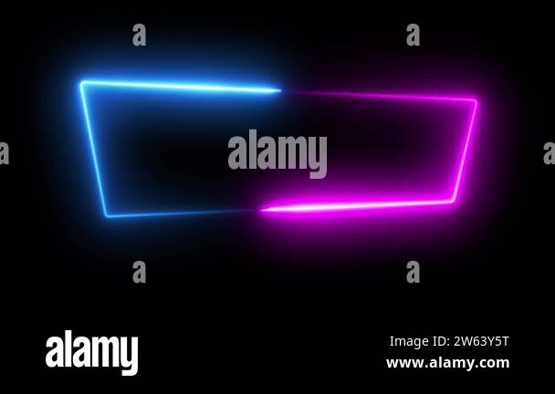 Banner neon led loop frame fluorescent light ultraviolet rectangle glow ...