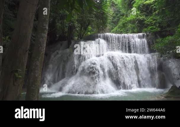 Footage B roll of Waterfalls in the beautiful nature. Magic Water falls ...