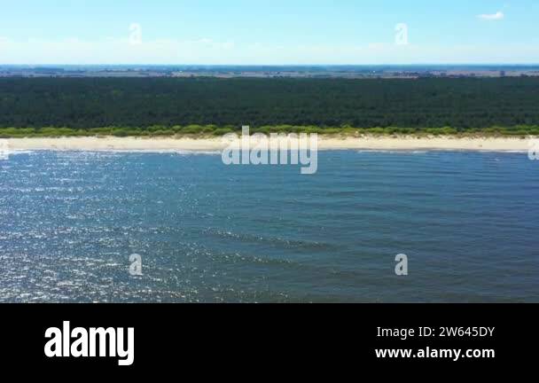 4K Aerial view top view drone move Beautiful topical beach with white ...