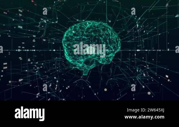 AI Artificial intelligence digital brain bid data deep learning computer machine - render Stock ...