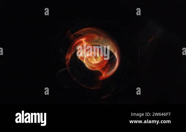 Seamless loop animation for orange sphere in cosmos planet or power ...
