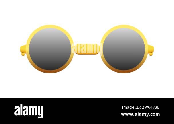 Seamless motion animation of goggles. 3D icon and animation for summer ...