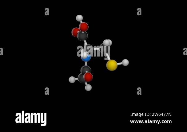Molecular Structure Of Acetylcysteinealso Known As N Acetylcysteine Or Nac C5h9no3s Seamless