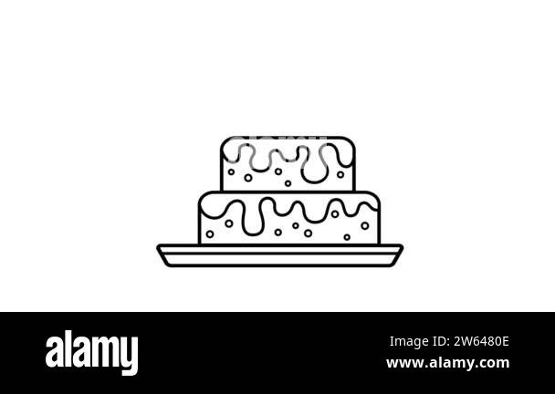 Animation with cake. Food icon for logo. Dynamic, minimalistic web ...