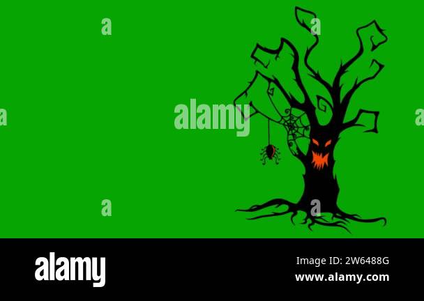 Creepy Halloween Tree Green Screen 4K Loop features a creepy dead tree ...