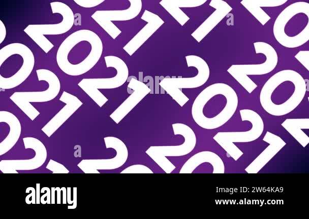 Background with moving numbers 2021. Animation. Set of numbers 2021 ...