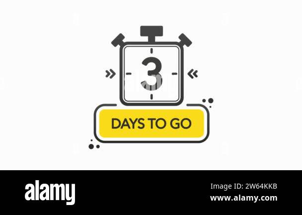 Three Days to go. Flat style on white background. Countdown timer. Motion graphic Stock Video ...