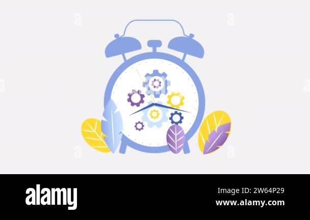 Alarm clock motion graphic concept. Running time, time circle, time ...