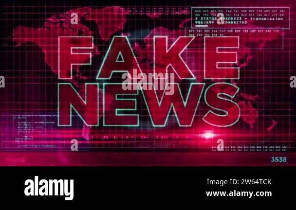 Fake news on computer screens. Broadcast, trolling, false information ...