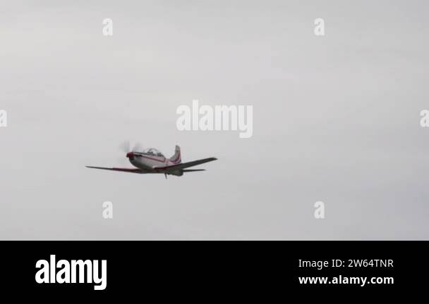 Airplane performs a perfect roll, rotation on its longitudinal axis ...