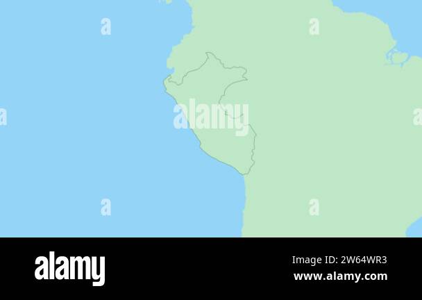 Map of Peru with pin of country capital. Peru Map with neighboring ...