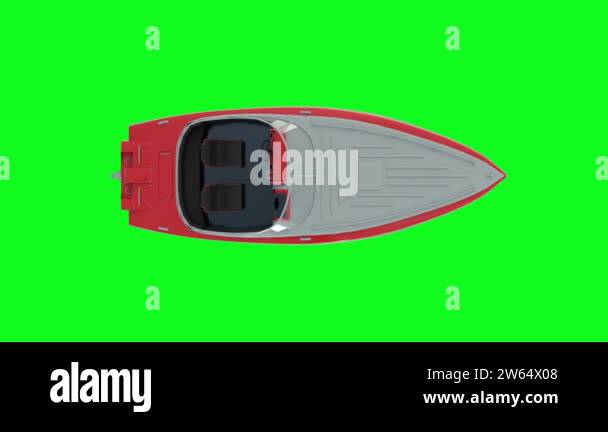 Boat animation on green screen. Motor boat sailing over waves, 4K Stock ...