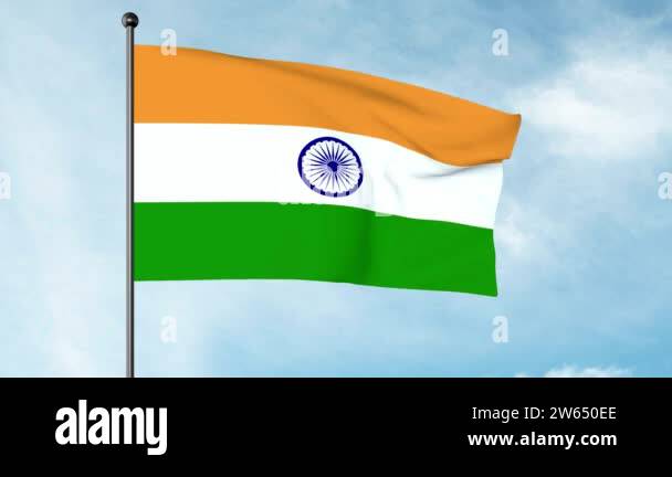 3D Illustration of The National Flag of India is a horizontal ...