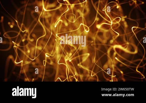 Abstract Gold Strings Waving Fx Background Loop/ 4k animation of an ...