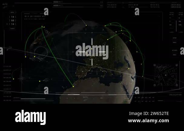 Futuristic HUD infographic.Globe Earth 3D render.Cyberspace.World map ...