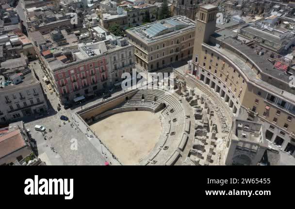 Lecce,Puglia,Italy Beautiful panoramic aerial 4K video from flying ...