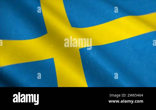 Stockfootage of National Flag of Sweden - Animated Swedisch Country Flag - Windy Flag Motion ...