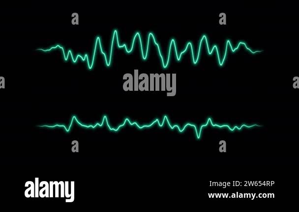 Sound wave line signal. Waveform audio spectrum. FUI, HUD element ...