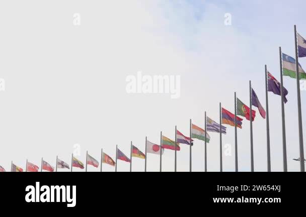 National flags many countries Stock Videos & Footage - HD and 4K Video ...