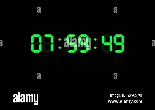 8 hour o'clock digital clock. Seconds count to eight. Numerical ...