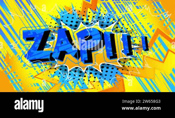 Zap comic book word. Retro Cartoon Popup Style Expressions. Colored ...