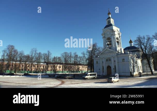 Vyborg. Transfiguration Cathedral. Architecture. Video in 4K, UHD. Real ...