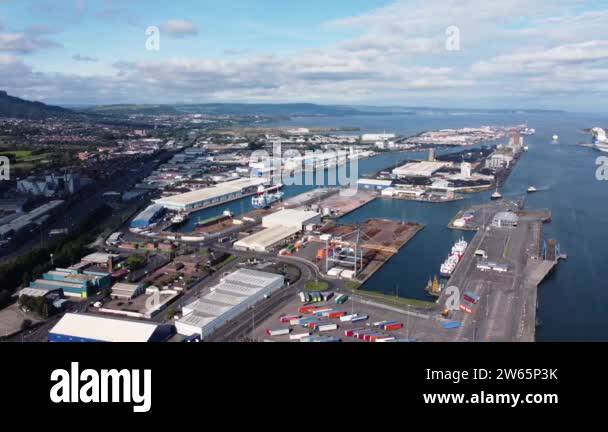Aerial view of Harland and Wolff and Shipyard Dockyard where RMS ...