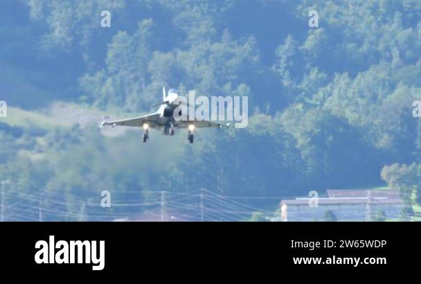 Eurofighter Typhoon of German Air Force, Luftwaffe Landing close up ...
