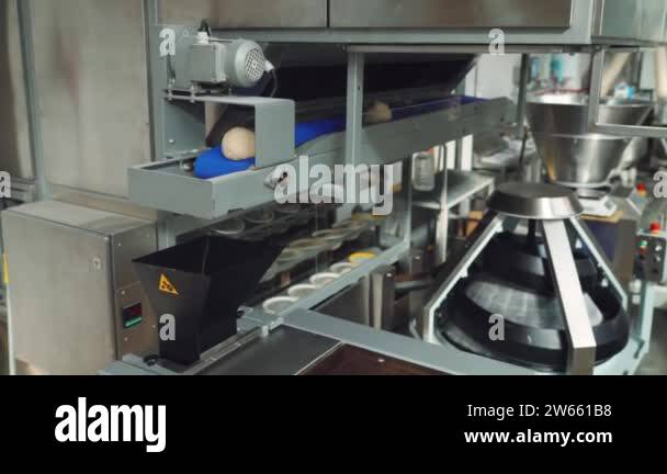 Bread bakery food factory. Modernization of food processing plants, production lines. Industrial ...