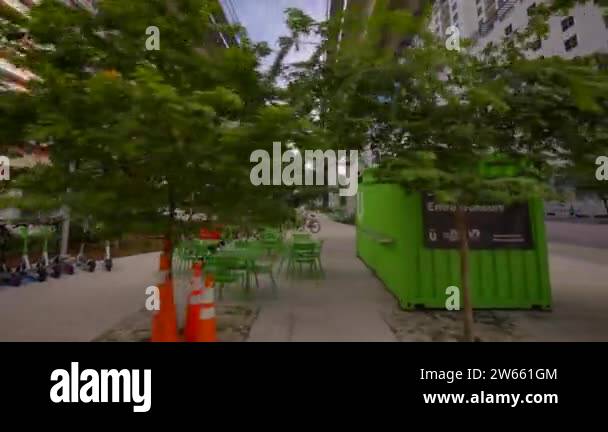 Brickell Underline and metro bus stops. 4k gimbal stabilized motion ...