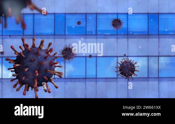 3D illustration. Influenza Covid19 virus with beautiful and modern tall ...