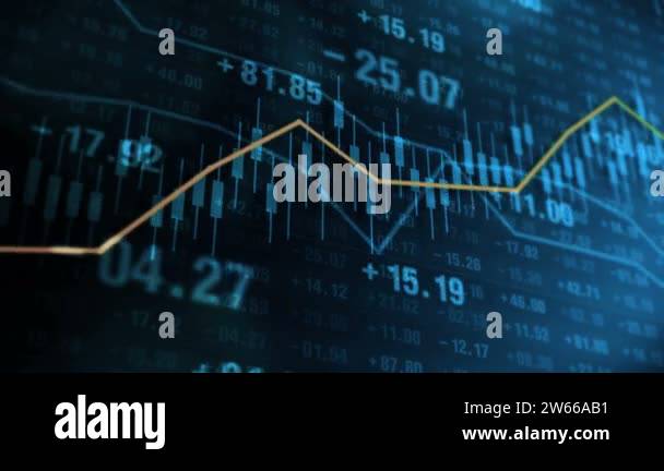 Line graph and numbers in stock market. Business Success and growth ...
