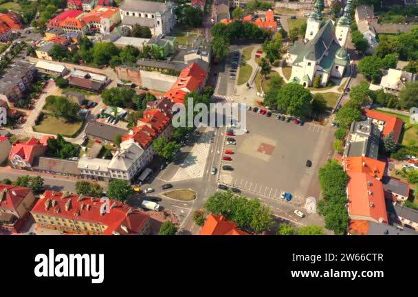 Landscape of the old town from the air with the visible. View on ...