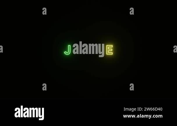 June text neon light colorful on black background . 3d illustration ...
