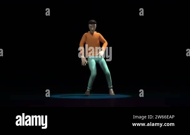3D model animation rendering hip hop dance action loop Stock Video ...
