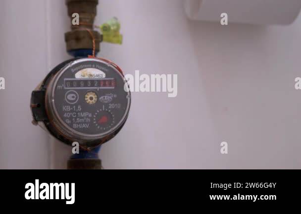 Water Meter for Measuring Instruments Used in Plumbing Installation. 4K ...