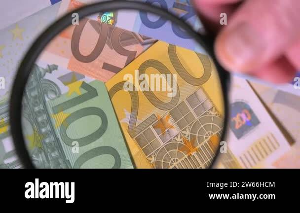 Different Euro bills in different amount on top of the table Stock ...